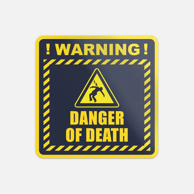 DOPASTICKER Danger Of Death Warning Sign Sticker Decal Phone Decal ...