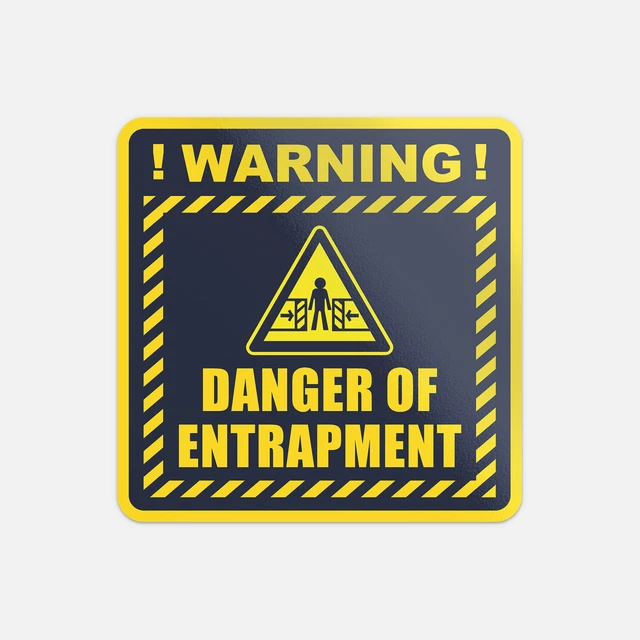 DOPASTICKER Danger Of Entrapment Warning Sign Sticker Decal Phone Decal ...