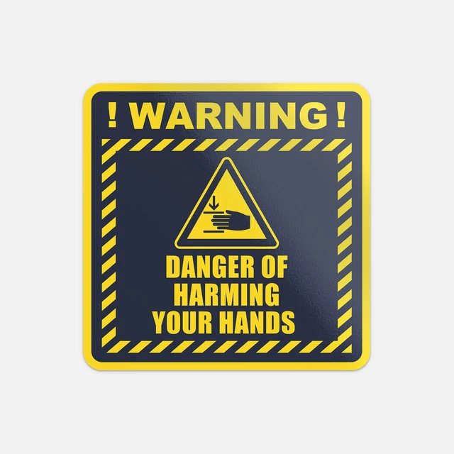 DOPASTICKER Danger Of Harming Your Hands Warning Sign Sticker Decal ...