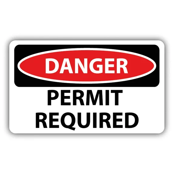 DOPASTICKER Danger Permit Required Sign Car Bumper Sticker Gift You ...