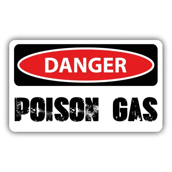 DOPASTICKER Danger Poison Gas Sign Sticker Decal Phone Decal Water ...