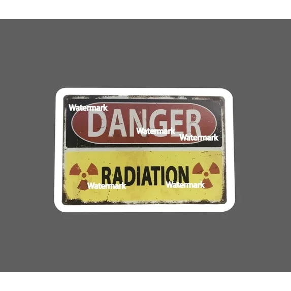 DOPASTICKER Danger Radiation Sticker Retro Sticker Phone Sticker, Latop ...