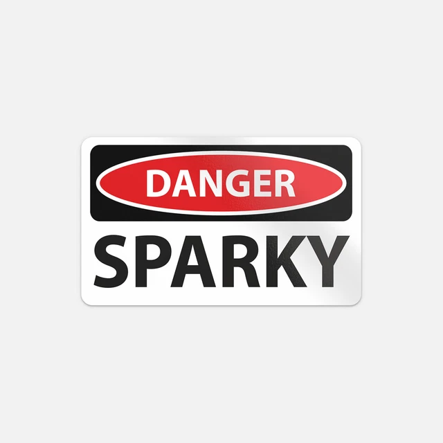 DOPASTICKER Danger Sparky Sign Sticker Decal Phone Decal Water Bottle ...