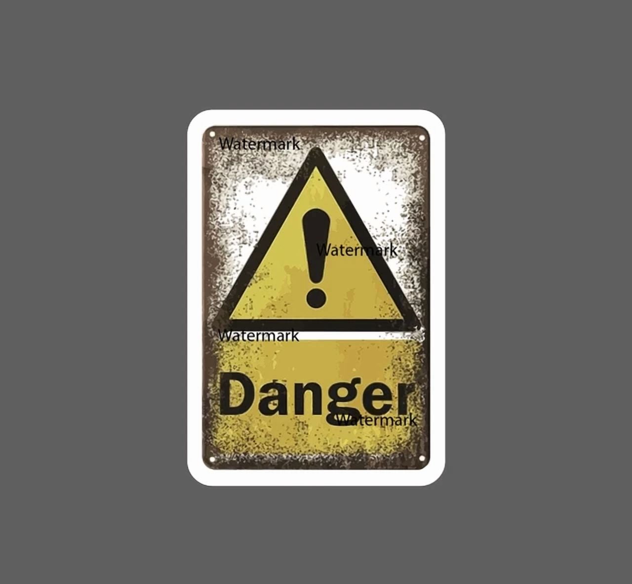 DOPASTICKER Danger Sticker Warning Caution Retro Sticker Phone Sticker ...