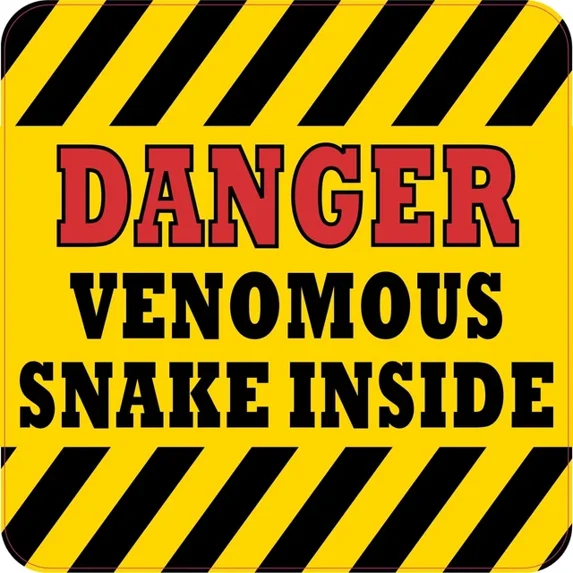 DOPASTICKER Danger Venomous Snake Inside Sticker Phone Sticker, Latop ...