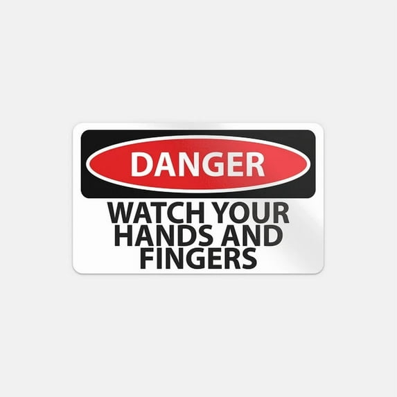 DOPASTICKER Danger Watch Your Hands And Fingers Sign Sticker Decal ...