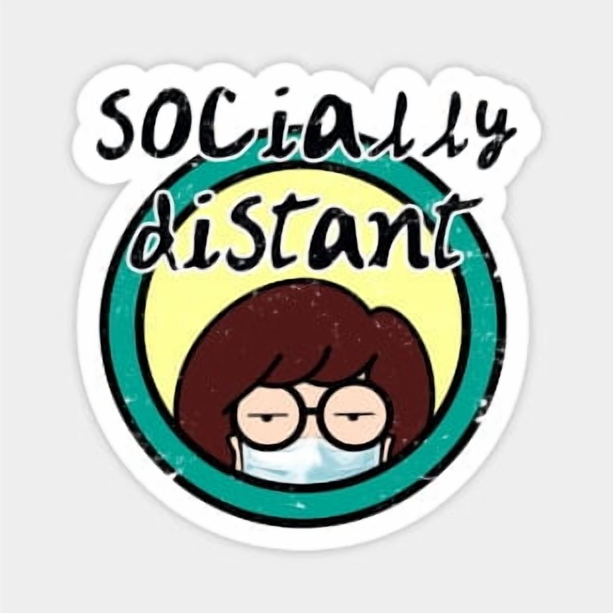 DOPASTICKER Daria Socially Distant V2 Decorative Laptop, Phone Stickers ...