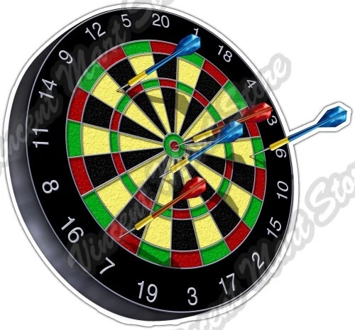 DOPASTICKER Dart Board Darts Bar Bulls Eye Sport Game Car Sticker Decal ...