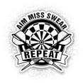 DOPASTICKER Dart Player Sticker Aim Miss Swear Repeat Dart Player ...