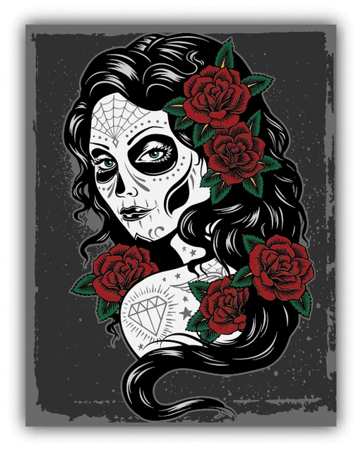 DOPASTICKER Day Of Dead Girl Car Sticker Phone Water Bottle Stickers ...