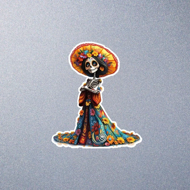 DOPASTICKER Day Of The Dead Car Sticker Decal, Water Bottle, Laptop ...