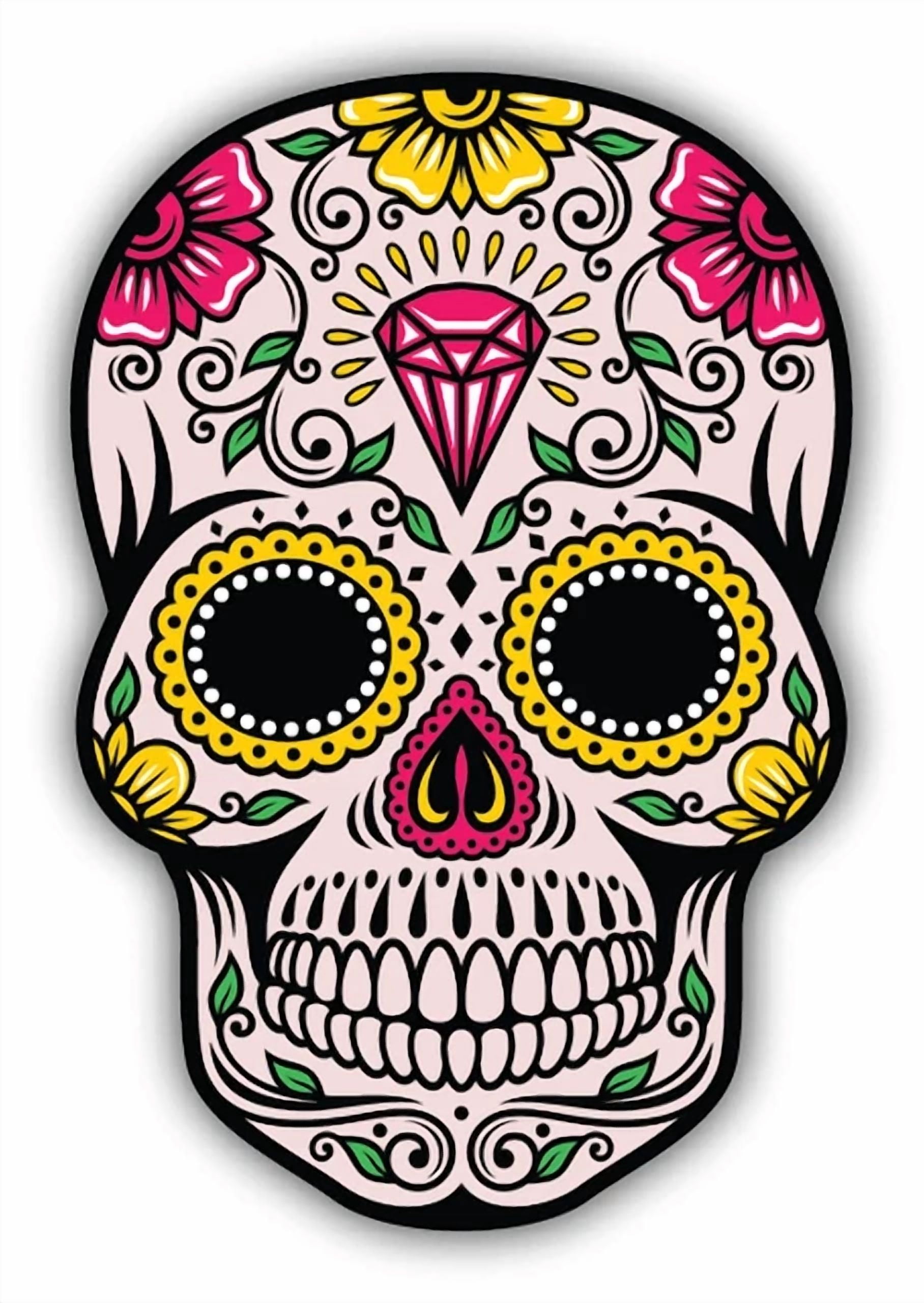 DOPASTICKER Day Of The Dead Skull Ruby Sticker Decal Phone Decal Water ...
