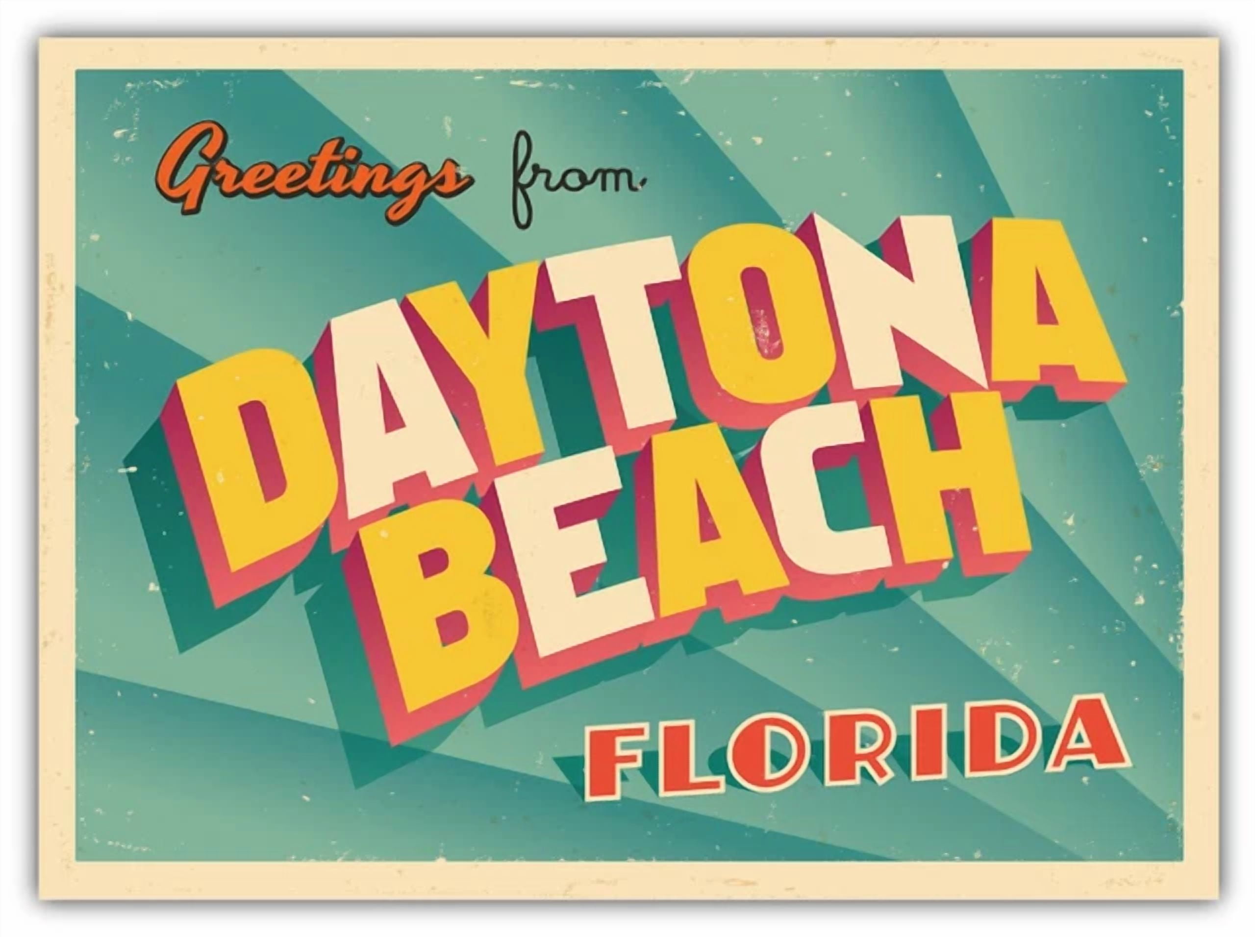 DOPASTICKER Daytona Beach Florida Usa State Greetings Retro Emblem Car ...