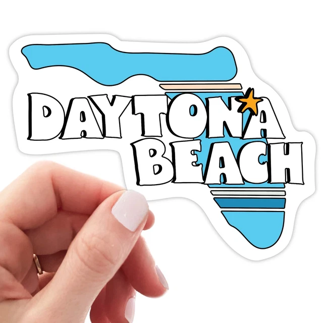 DOPASTICKER Daytona Beach Sticker Florida Laptop Computer Decal Car Fl ...