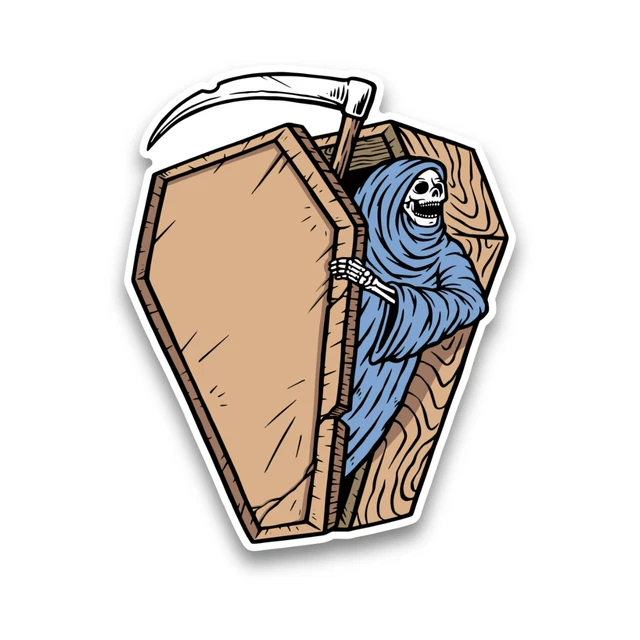 DOPASTICKER Death Grim Reaper Coffin Sticker Car Window Scrapbook Phone ...