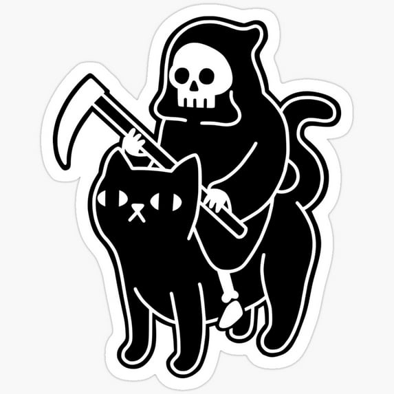 DOPASTICKER Death Rides A Black Cat Perfect Gift Everyone Phone Decal ...