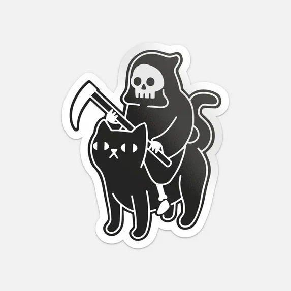 DOPASTICKER Death Rides A Black Cat Sticker Decal Phone Decal Water ...