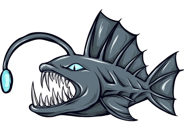 DOPASTICKER Deep Sea Creature Sticker Fish Ocean Teeth Abyssal Angler ...