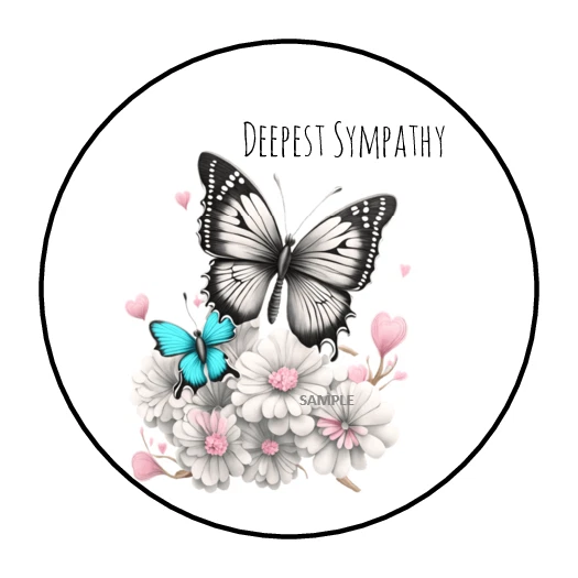 DOPASTICKER Deepest Sympathy Stickers Butterflies Phone Decal Water ...