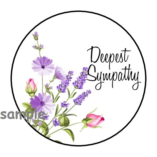 DOPASTICKER Deepest Sympathy Stickers Floral Flowers Phone Decal Water ...