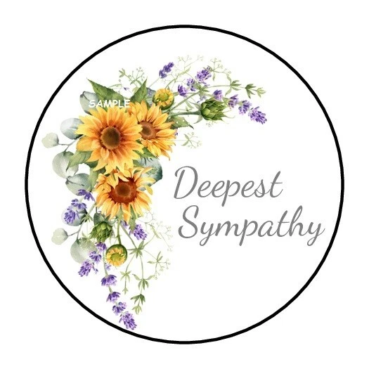 DOPASTICKER Deepest Sympathy Stickers Sunflowers Floral Phone Decal ...