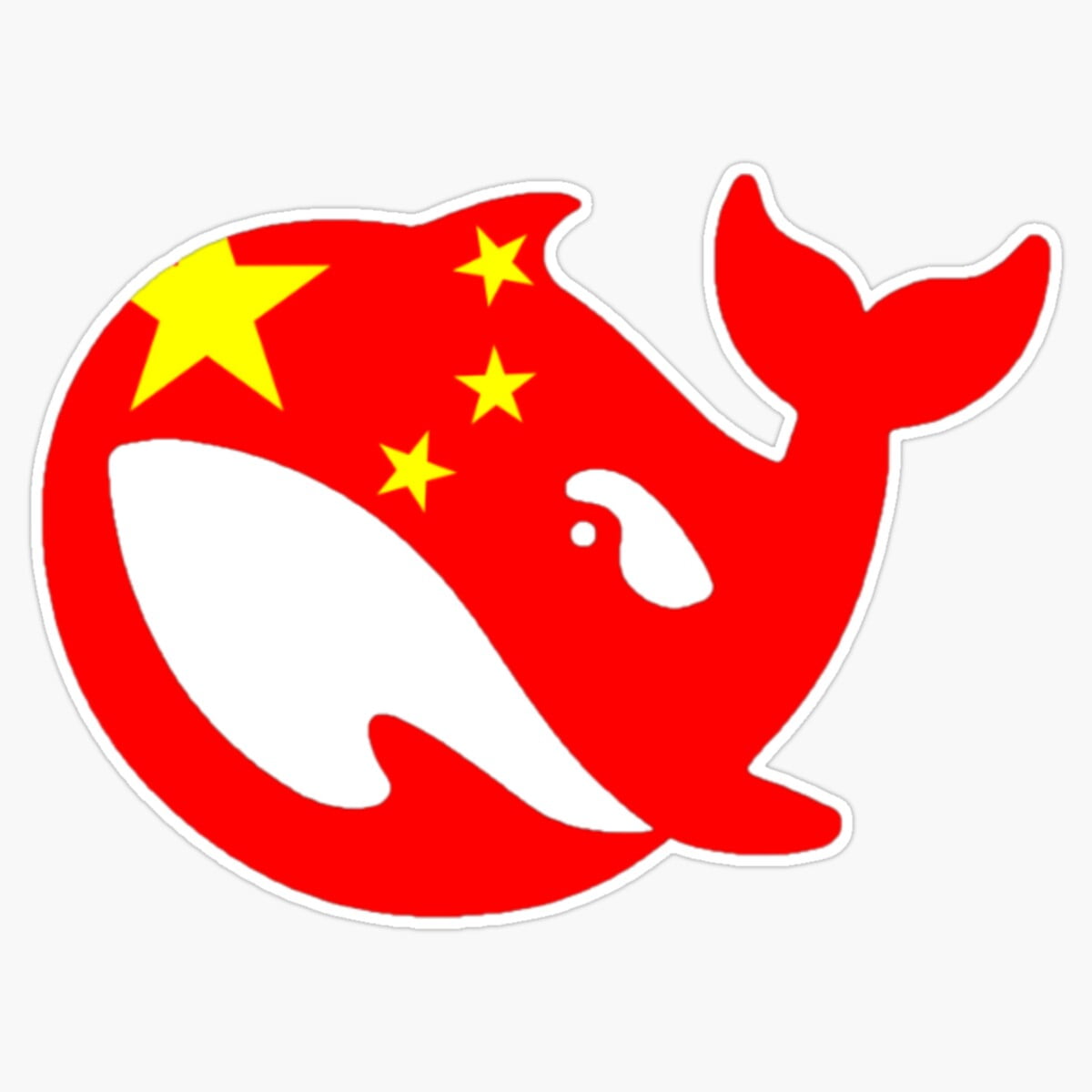 DOPASTICKER Deepseek Whale Chinese Flag Sticker, Phone Sticker Car ...