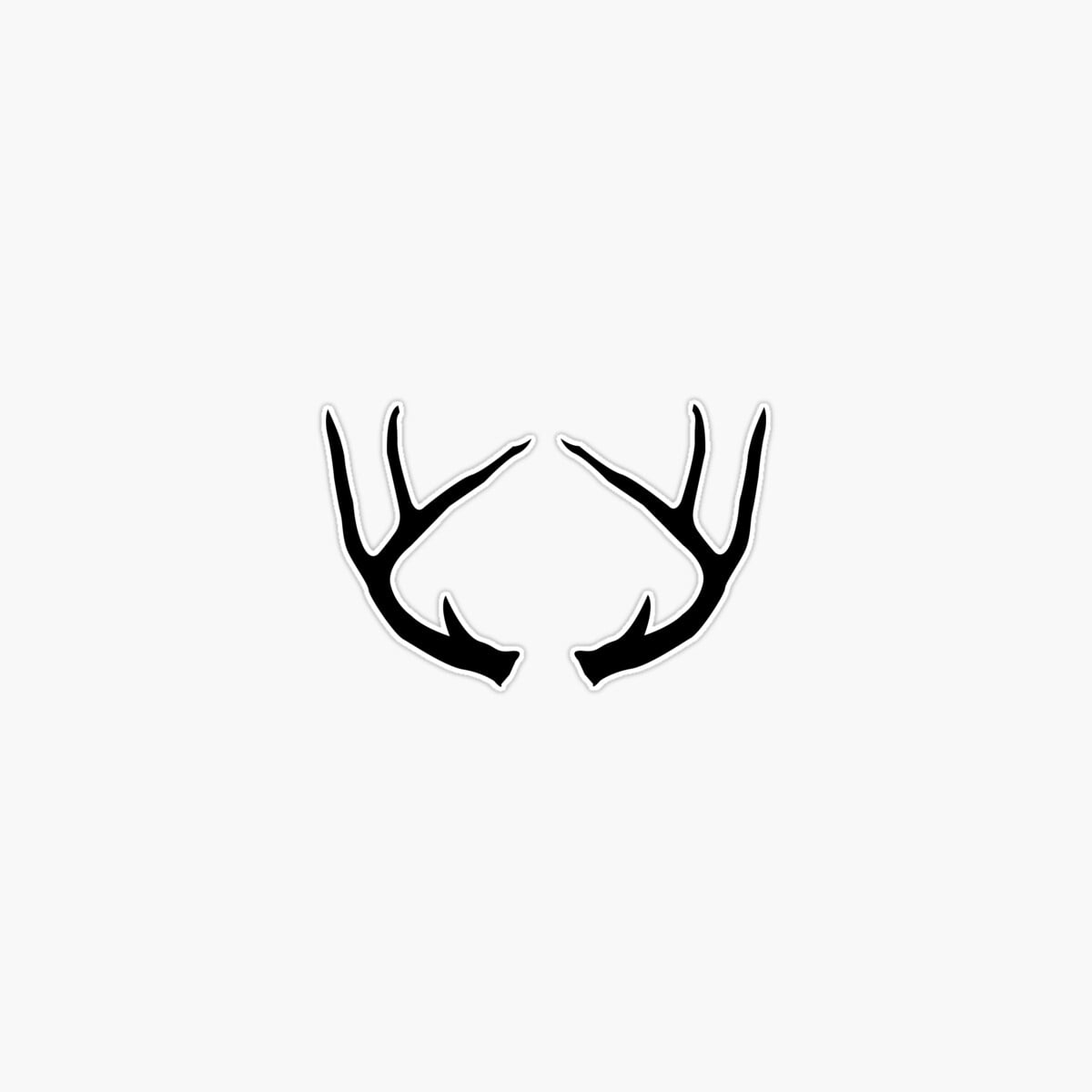 DOPASTICKER Deer Antlers Buck Black Sticker, Phone Sticker Car Sticker ...