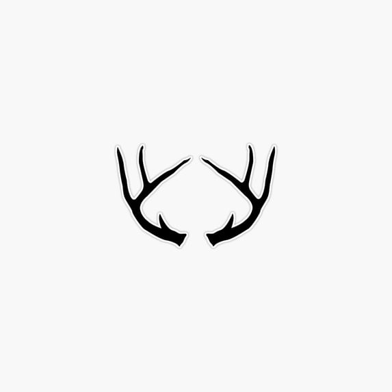 DOPASTICKER Deer Antlers Buck Black Sticker, Phone Sticker Car Sticker ...