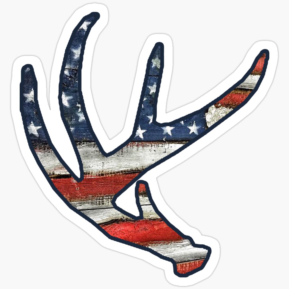 DOPASTICKER Deer Antlers Usa Merica America Hunting Hunter Sticker ...
