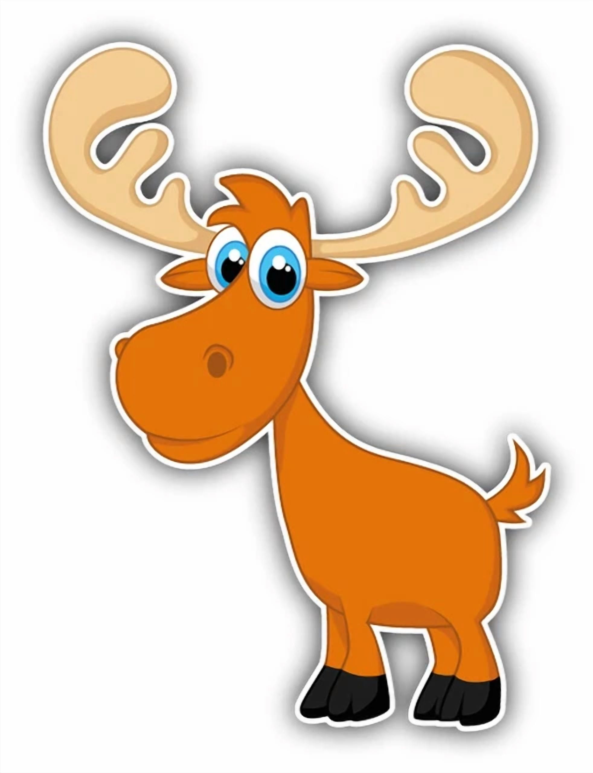 DOPASTICKER Deer Cartoon Sticker Decal Phone Decal Water Bottle ...
