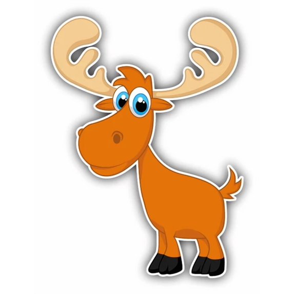 DOPASTICKER Deer Cartoon Sticker Decal Phone Decal Water Bottle ...