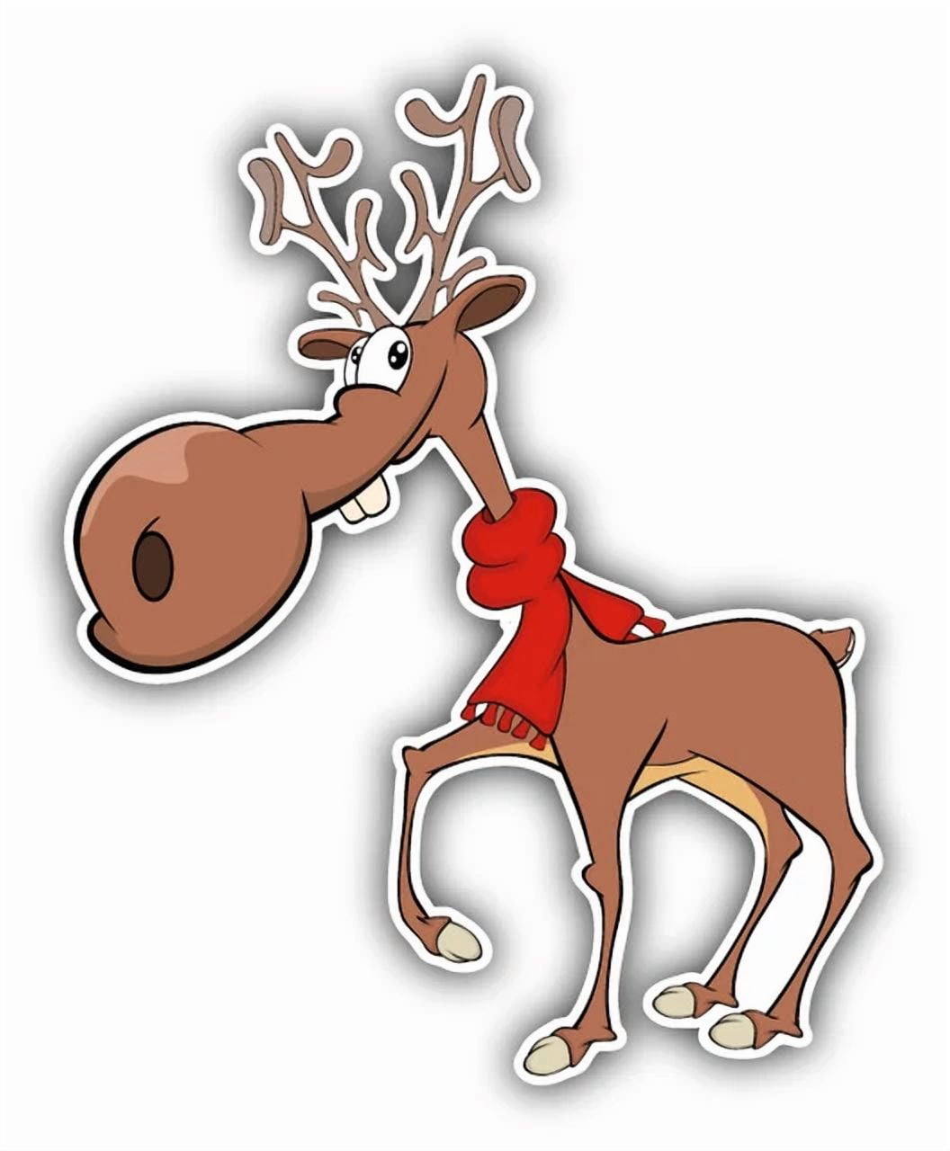 DOPASTICKER Deer Cartoon Sticker Decal Phone Decal Water Bottle ...