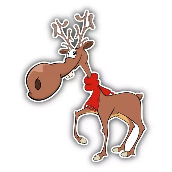 DOPASTICKER Deer Cartoon Sticker Decal Phone Decal Water Bottle ...