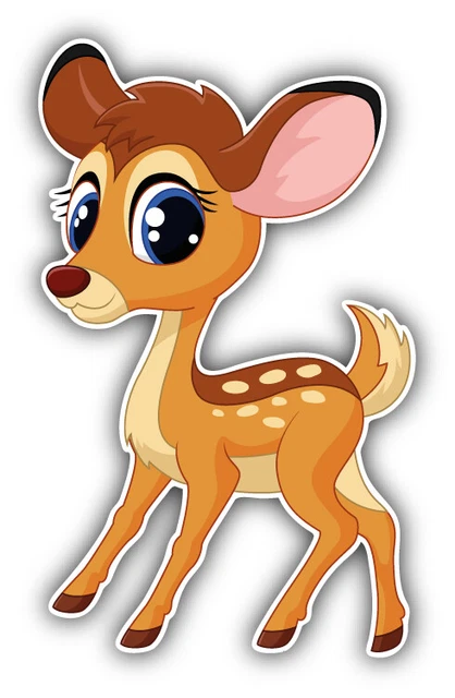 DOPASTICKER Deer Cartoon Sticker Decal Phone Decal Water Bottle ...
