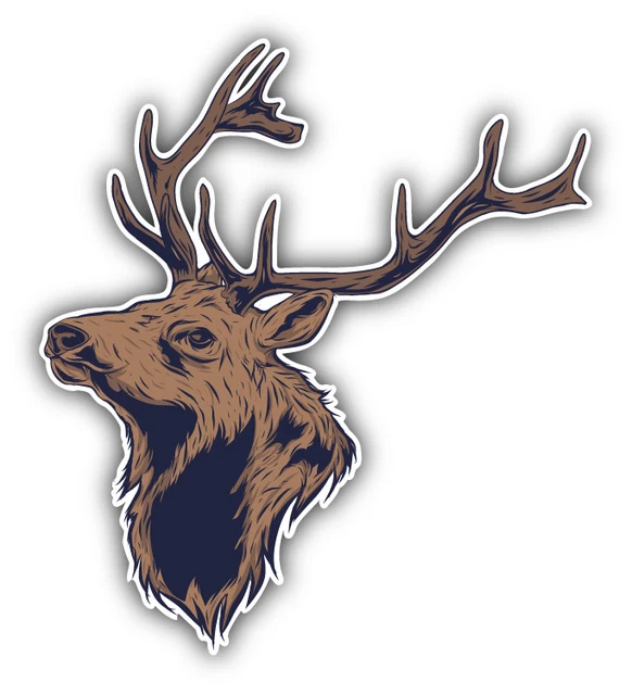 DOPASTICKER Deer Head Mascot Sticker Decal Phone Decal Water Bottle ...