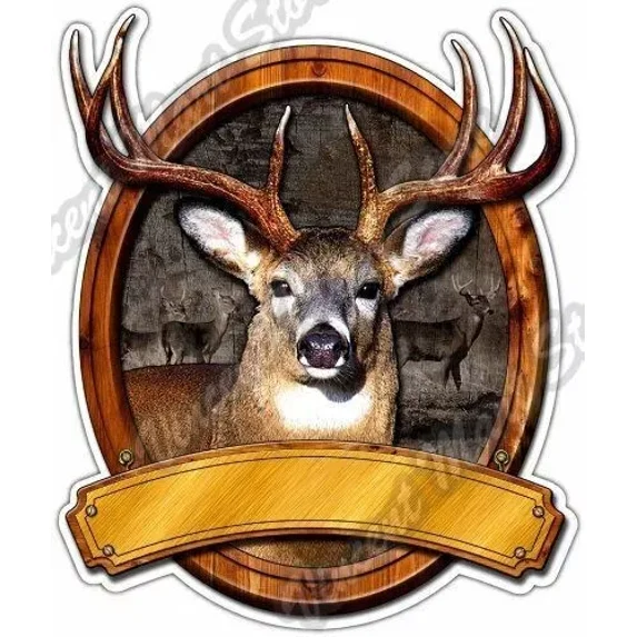 DOPASTICKER Deer Head White Tail Stare Hunting Antlers Car Sticker ...