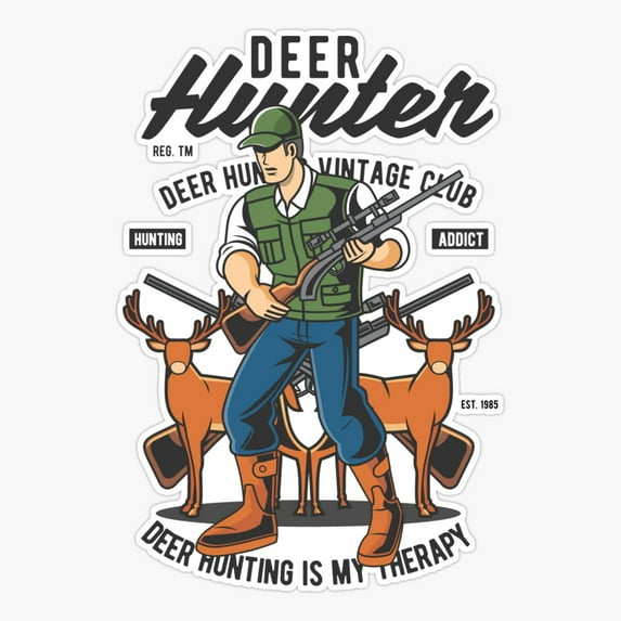 DOPASTICKER Deer Hunter T Shirt Tee Git Present Birthday Noel Sticker ...