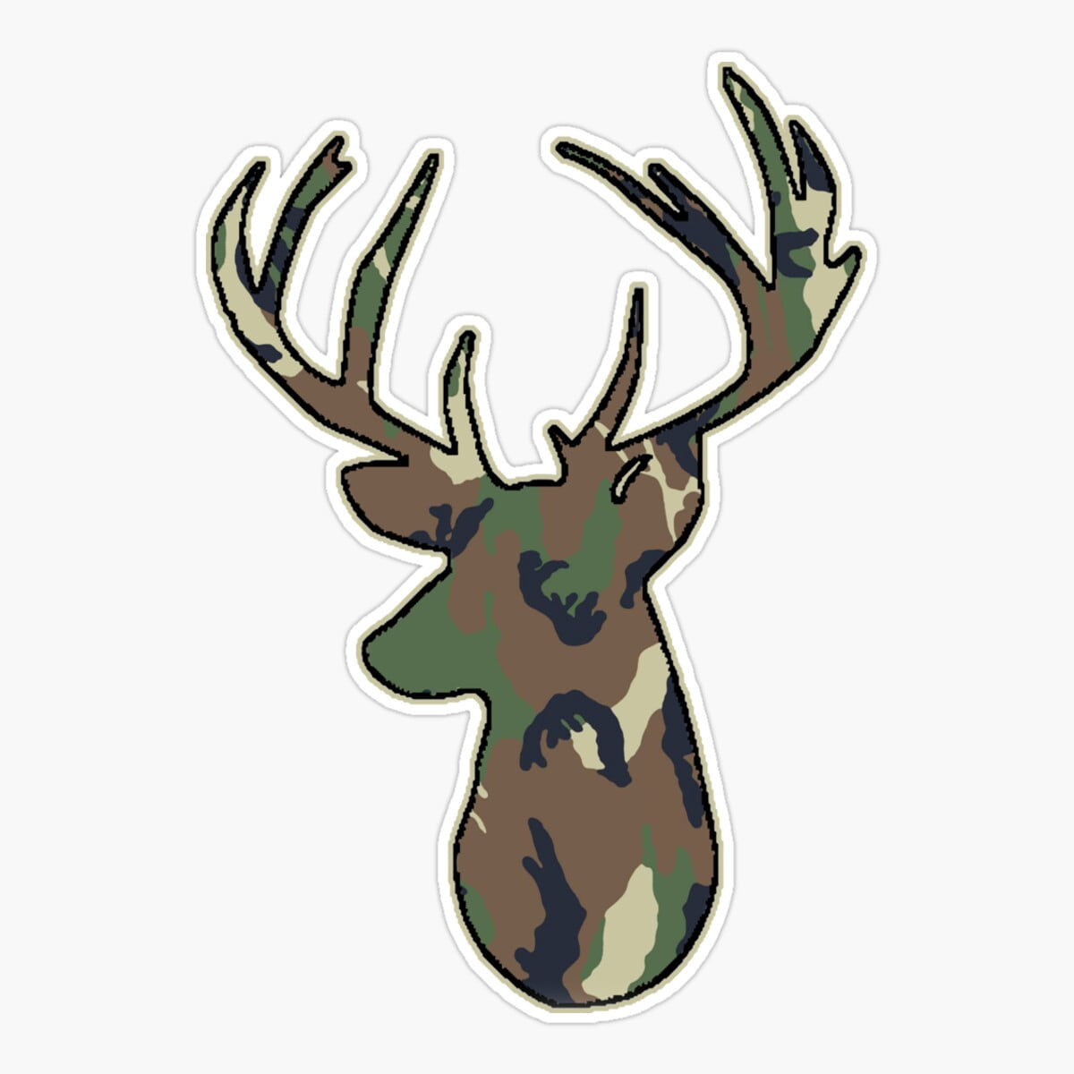 DOPASTICKER Deer Hunting Buck Head Sticker, Phone Sticker Car Sticker ...