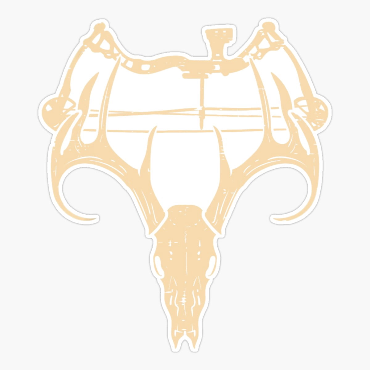 DOPASTICKER Deer Skull Compound Bow Retro Hunting Archery Dad Archer ...
