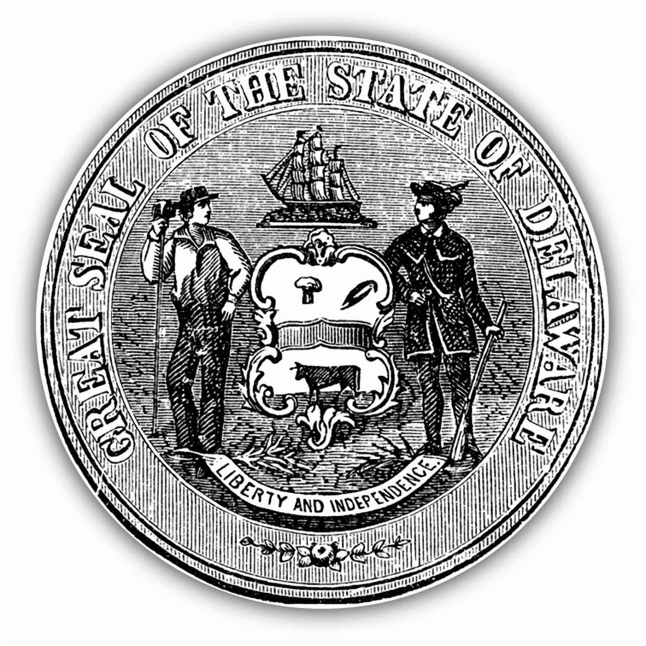 DOPASTICKER Delaware Retro Usa Seal Sticker Decal Phone Decal Water ...