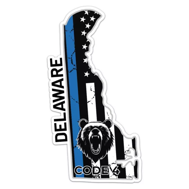 DOPASTICKER Delaware State Code 4 Thin Blue Line Sticker Decal Phone ...