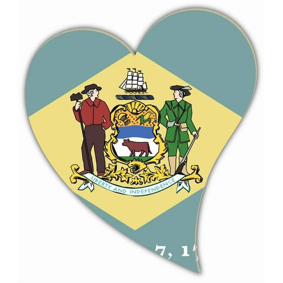DOPASTICKER Delaware Usa State Flag Heart Icon Sticker Decal Phone ...