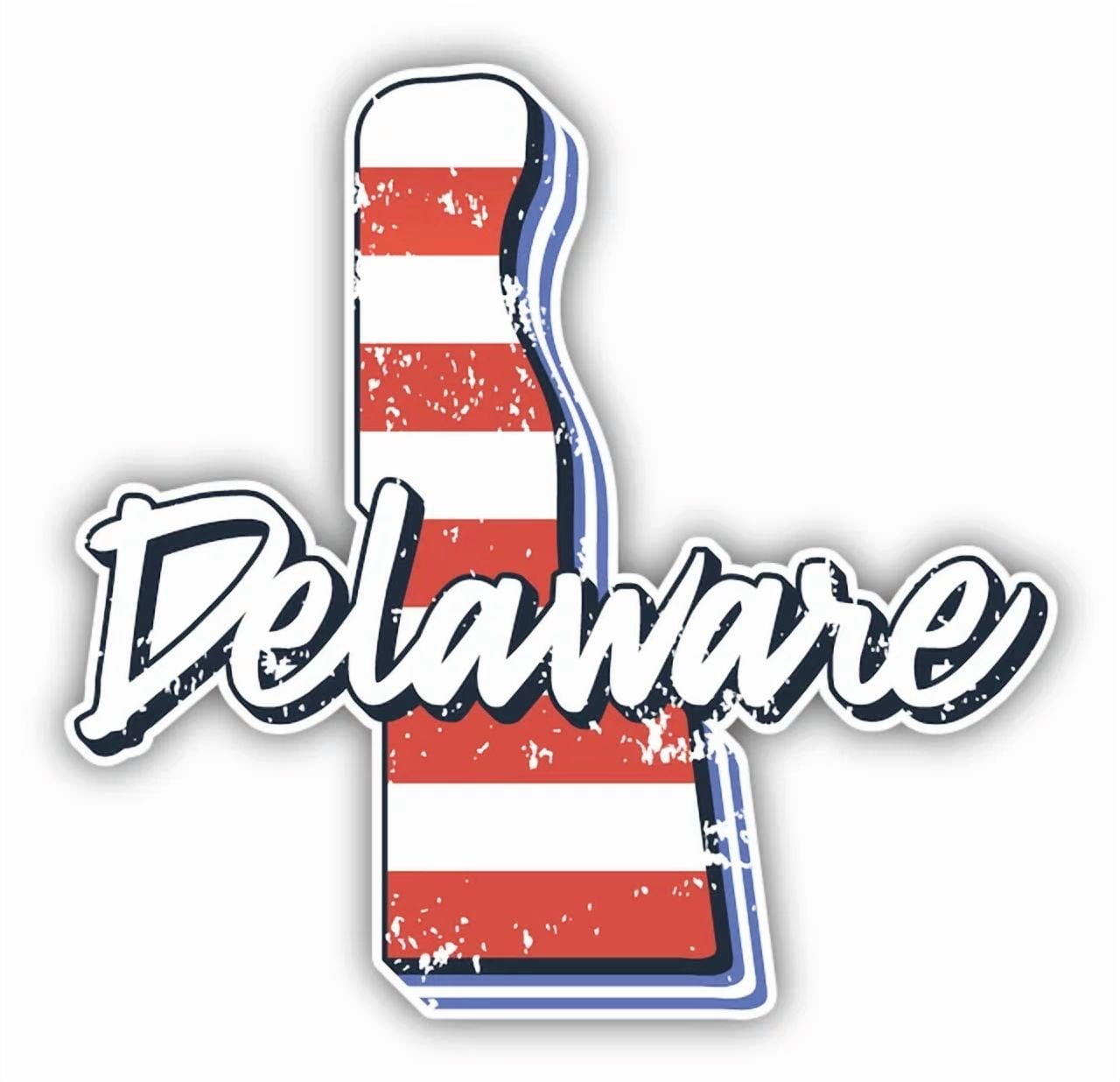 DOPASTICKER Delaware Usa State Map Flag Sticker Decal Phone Decal Water ...