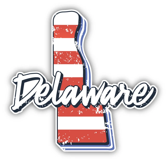 DOPASTICKER Delaware Usa State Map Flag Sticker Decal Phone Decal Water ...