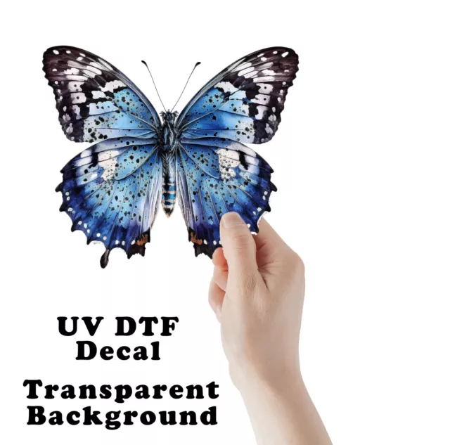 DOPASTICKER Delft Blue Butterfly Sticker - Design Preview Only ...