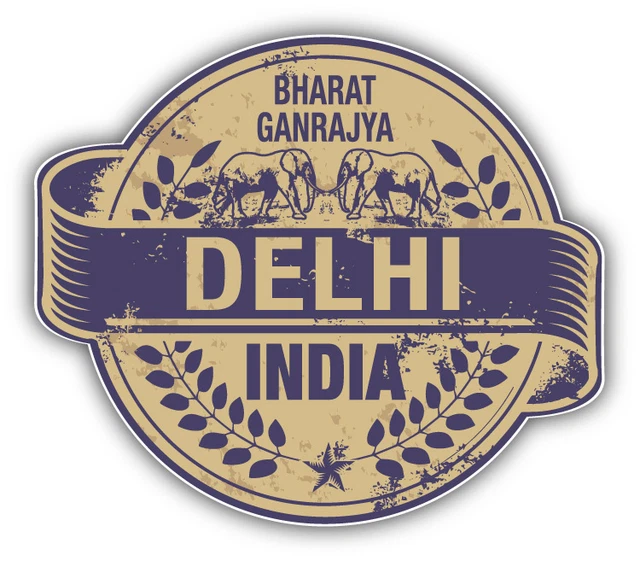 DOPASTICKER Delhi City India Grunge Travel Stamp Sticker Decal Phone ...