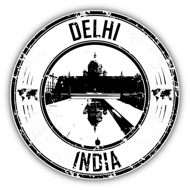 DOPASTICKER Delhi India Grunge Rubber Travel Sticker Decal Phone Decal ...