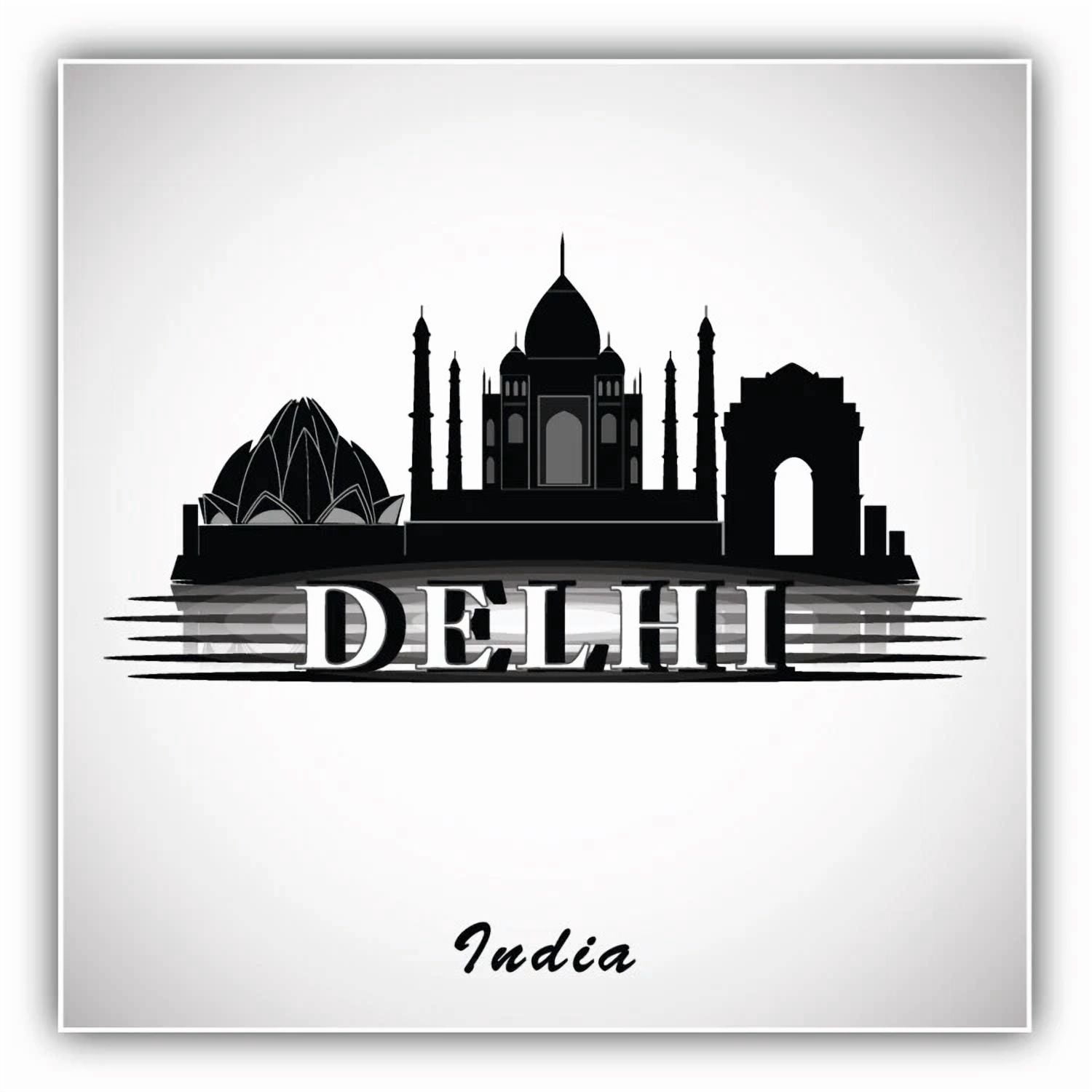 DOPASTICKER Delhi India Travel Sticker Decal Phone Decal Water Bottle ...