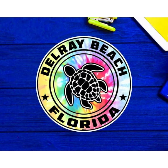 DOPASTICKER Delray Beach Florida Beach Decal Sea Turtle Decorative ...
