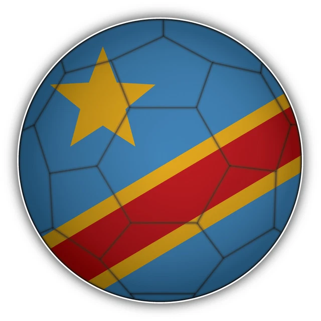 DOPASTICKER Democratic Republic Of Congo Flag Soccer Ball Sticker Decal ...